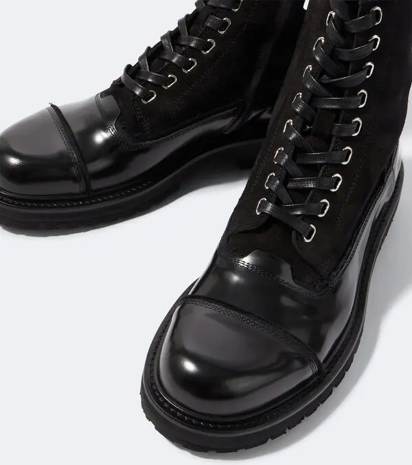 Dolce & Gabbana Suede And Leather Lace-up Boots
