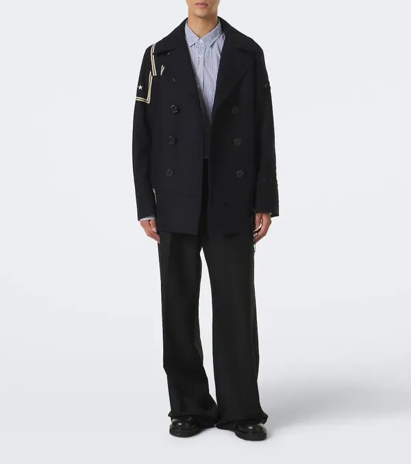 Junya Watanabe Double-breasted Wool-blend Blazer