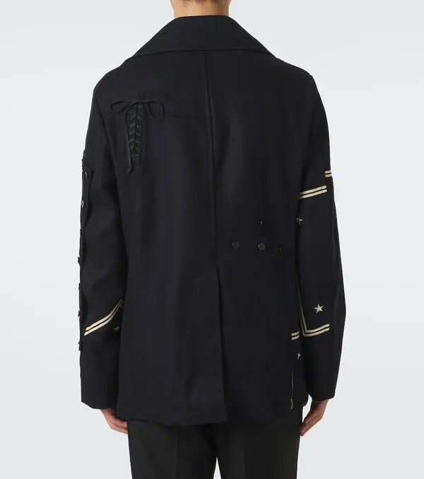 Junya Watanabe Double-breasted Wool-blend Blazer