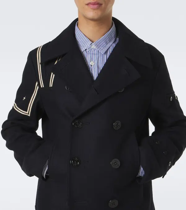 Junya Watanabe Double-breasted Wool-blend Blazer