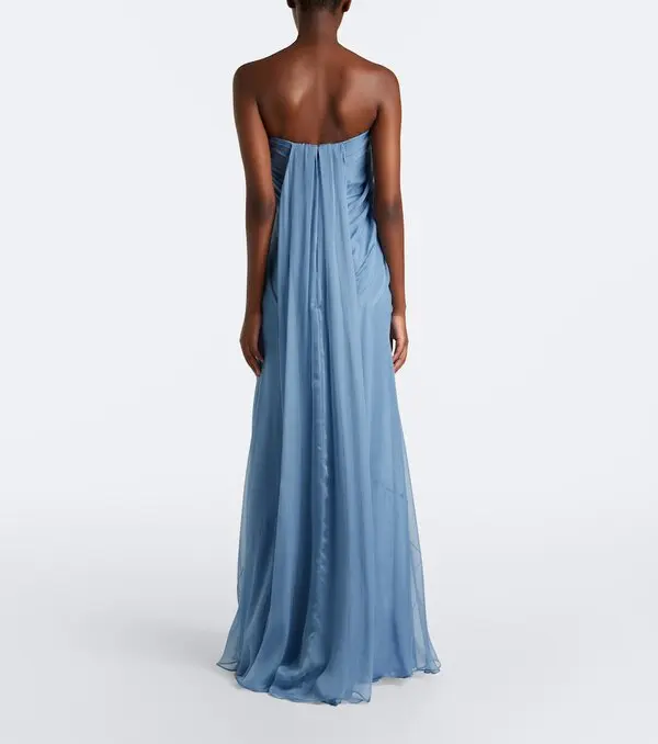 Alexander McQueen Gathered Silk Gown