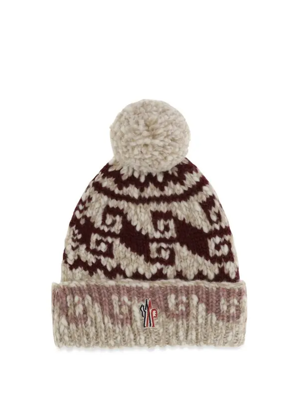 Moncler Wool-alpaca Blend Beanie With Pom-pom - Cream