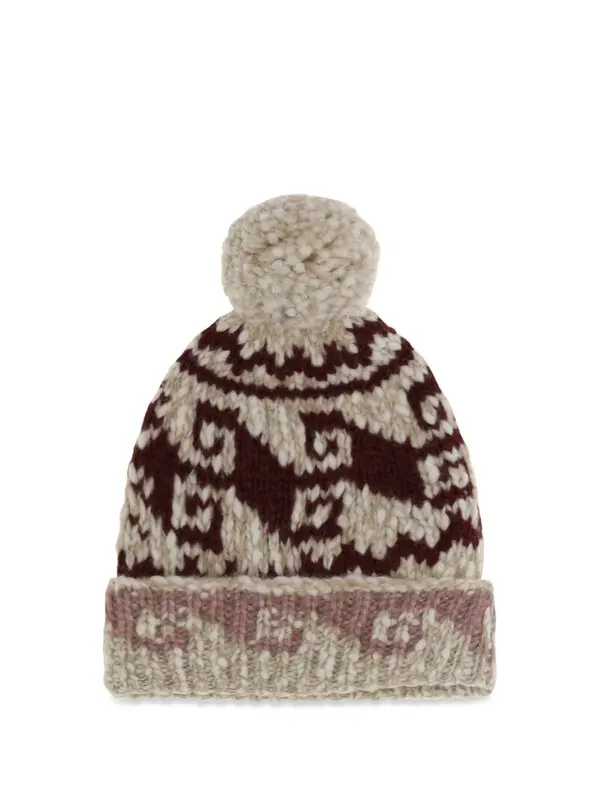 Moncler Wool-alpaca Blend Beanie With Pom-pom - Cream