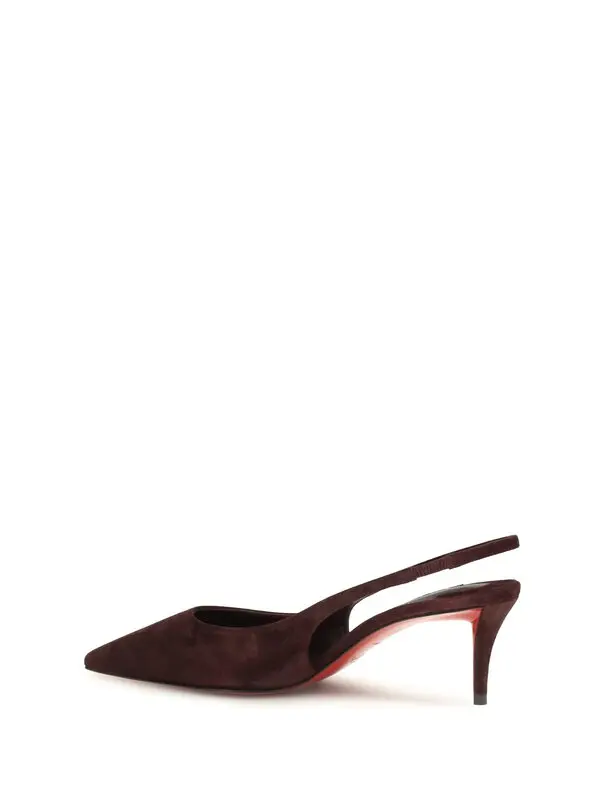 CHRISTIAN LOUBOUTIN Miss Z Slingback Suede Pumps