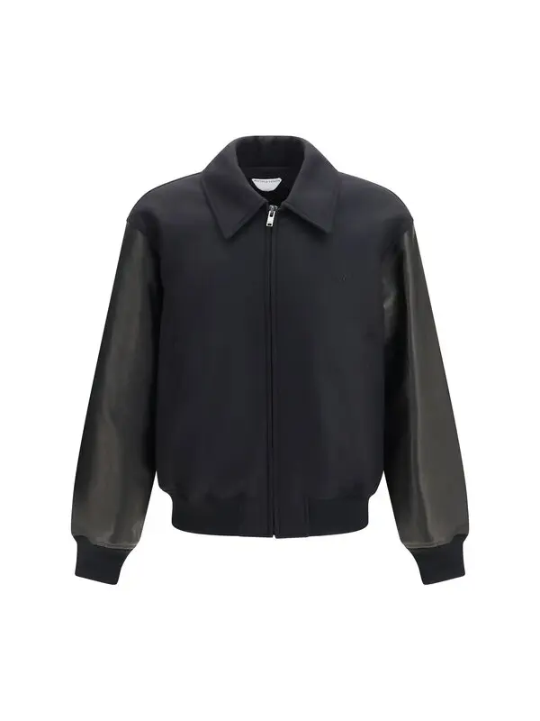 Bottega Veneta Wool And Leather Jacket - Black