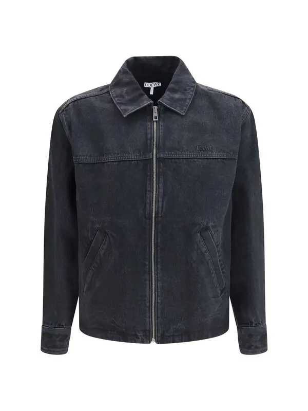 Loewe Zip-up Denim Jacket - Black