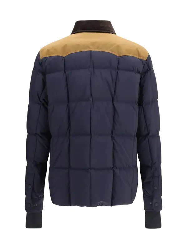 Moncler Geltech Down Ski Jacket With Corduroy Trim