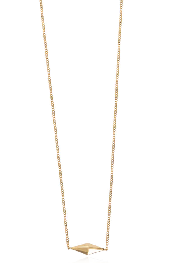 JIMMY CHOO Tone Brass Logo Necklace - Gold