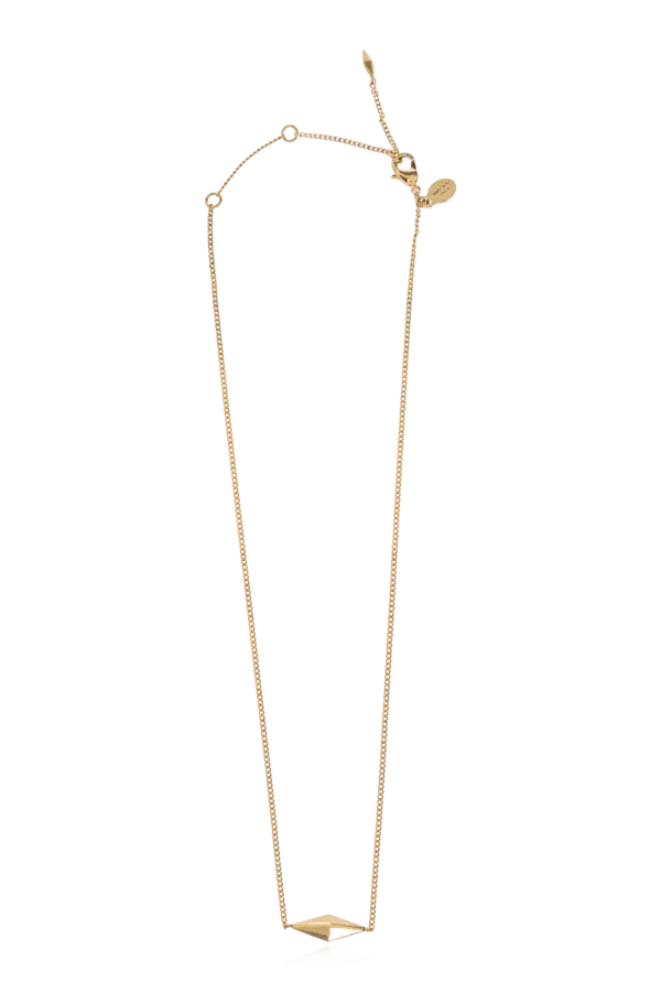 JIMMY CHOO Tone Brass Logo Necklace