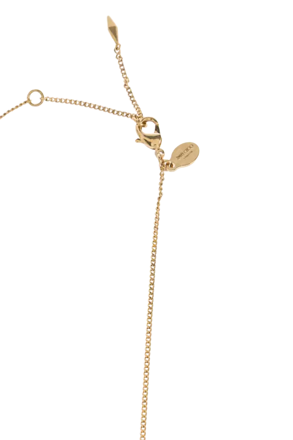 JIMMY CHOO Tone Brass Logo Necklace