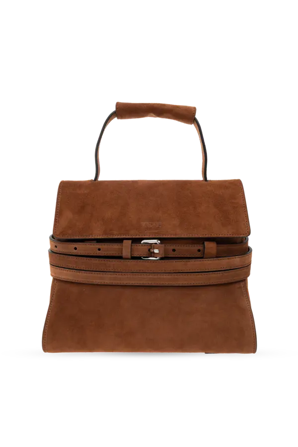 Moschino Suede Logo Bag - Brown