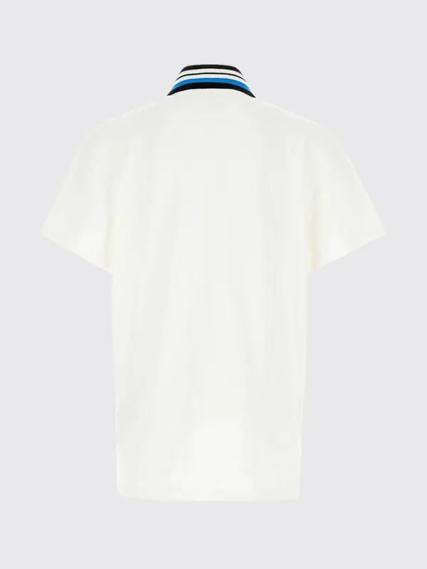 Loewe Short-sleeved Cotton Polo Shirt With Contrast Logo And Striped Collar