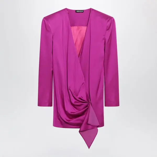 Attico Short Dress In Satin - Pink