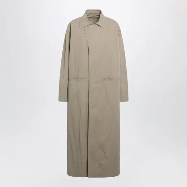 Gucci Oversized Trench Coat In Taupe Beige Nylon - Gray