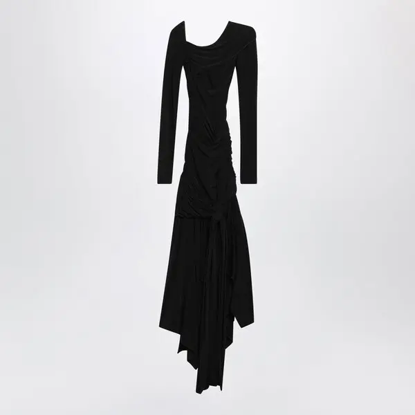 Attico Draped Cut-out Midi Dress - Black
