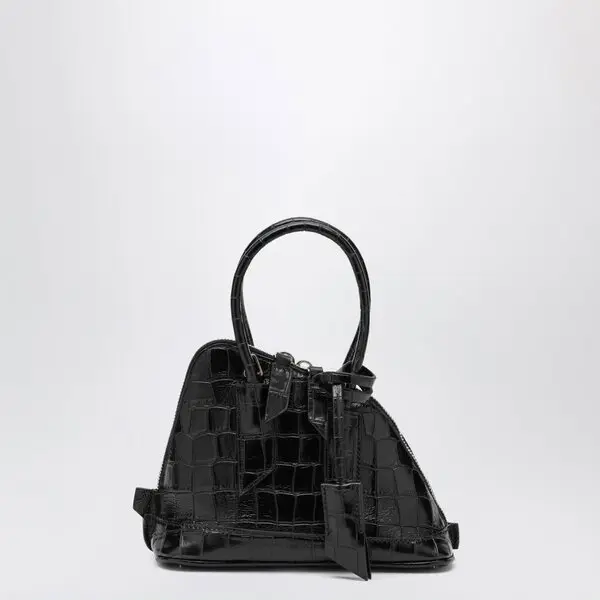 Attico Sant Ambroeus Mini Bag With Crocodile Effect - Black