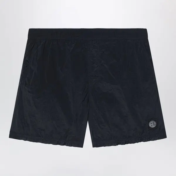 Stone Island Navy Swim Shorts In Nylon