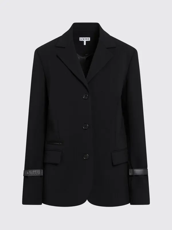 Loewe Cropped Single-breasted Wool-blend Blazer With Lapel Collar