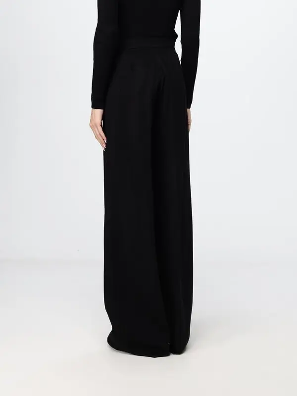 Max Mara High-waisted Wide-leg Palazzo Trousers In Pure Camel Wool - Black