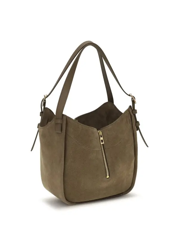 Loewe Hammock Flip Suede Handbag - Green