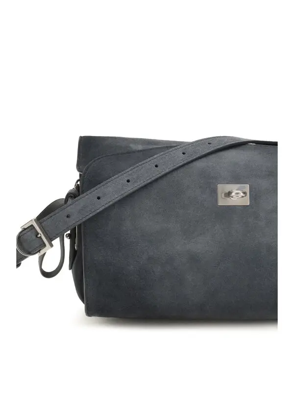 Balenciaga Medium Le 7 Suede Shoulder Bag
