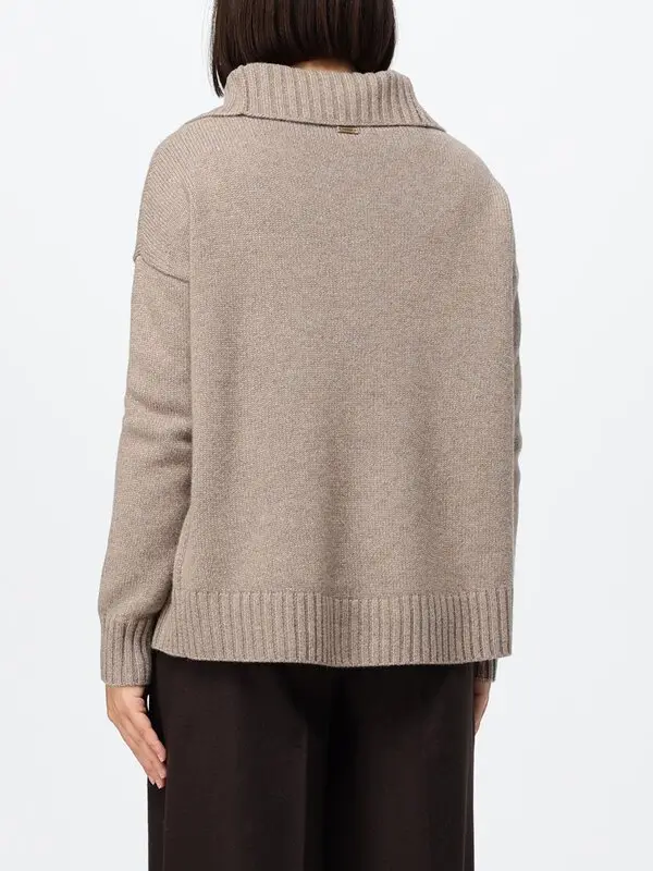 Max Mara Alpaca Blend Jumper With Stand Collar And Half-zip