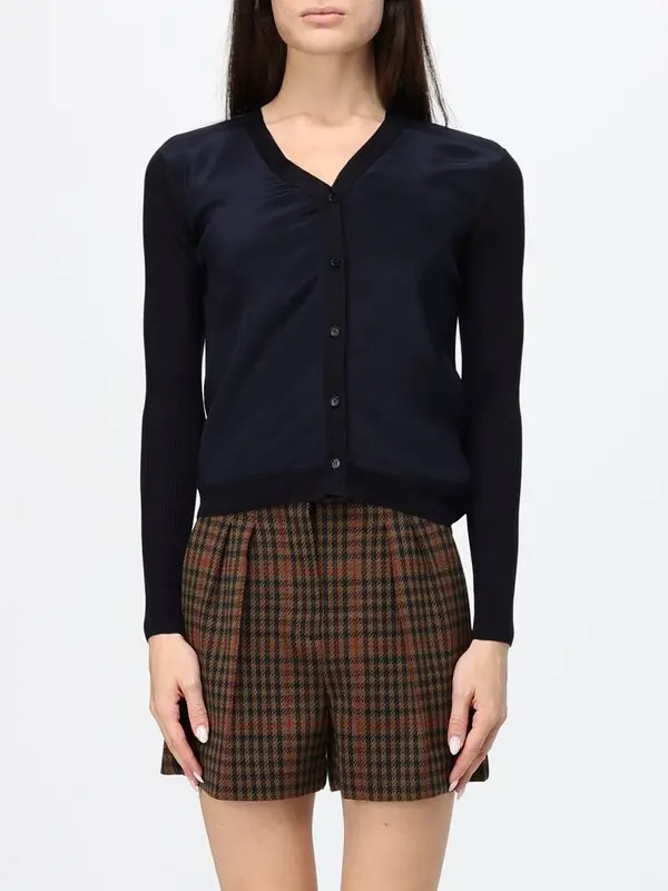 Max Mara Silk And Cashmere V-neck Cardigan With Button Closure - Blue