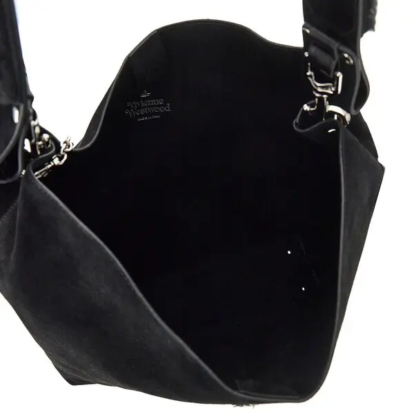 VIVIENNE WESTWOOD Suede Leather Large 'lottie' Shoulder Bag