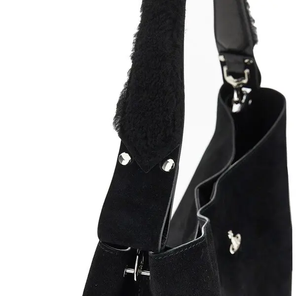 VIVIENNE WESTWOOD Suede Leather Large 'lottie' Shoulder Bag
