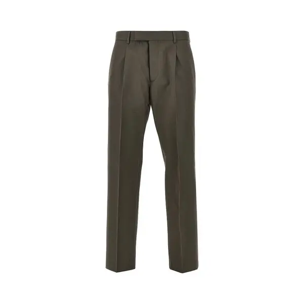 Zegna Wool And Cotton Pleated Pants - Yellow
