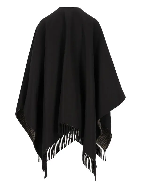 Fendi Ff Zucca Wool And Cashmere Poncho