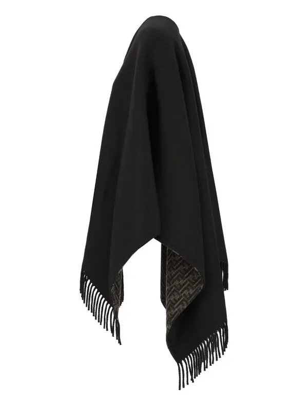 Fendi Ff Zucca Wool And Cashmere Poncho