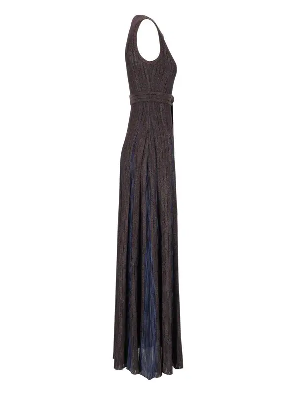 Missoni Long Lamé Viscose Dress With A Belt