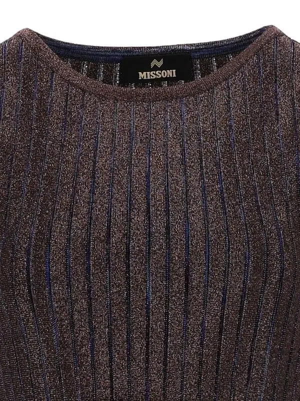 Missoni Long Lamé Viscose Dress With A Belt