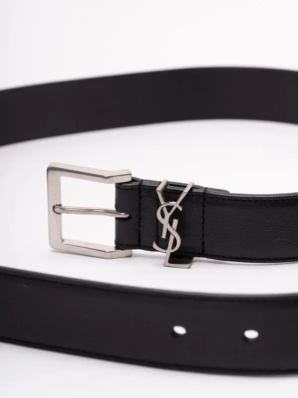 Saint Laurent Cassandre Vadim Belt In Smooth Leather