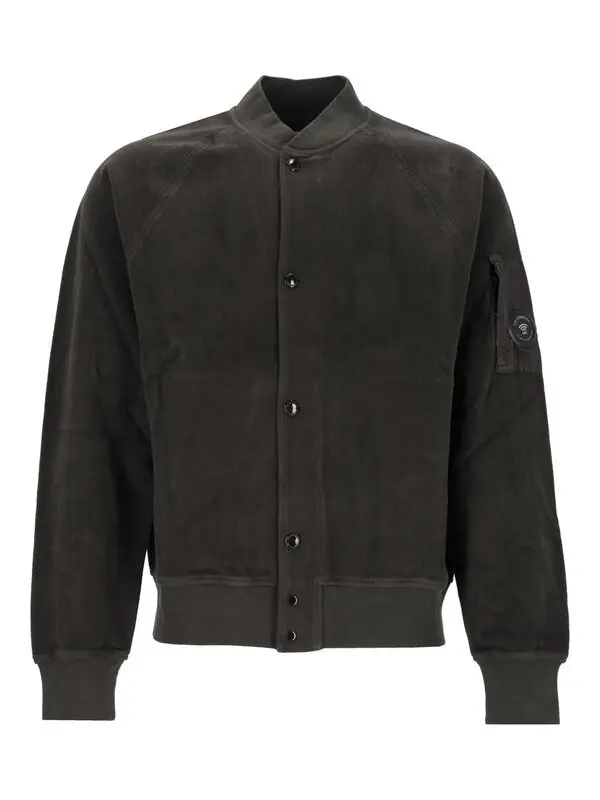 C.P. COMPANY Cotton Fleece Cardigan - Gray