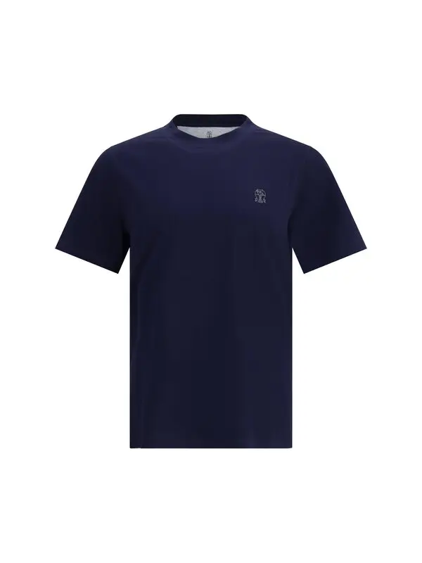 Brunello Cucinelli Logoed T-shirt - Blue
