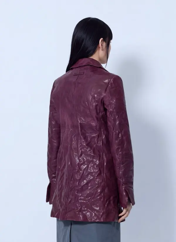 Miu Miu Textured Leather Coat
