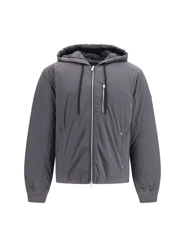Moose Knuckles Hooded Down Jacket - Gray