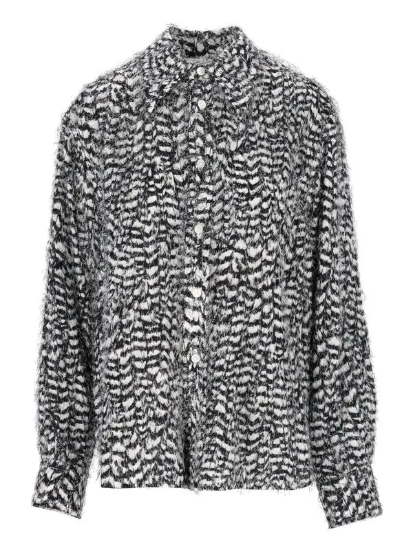 Bottega Veneta Viscose Shirt With Fil Coupé Feathers - Multicolor