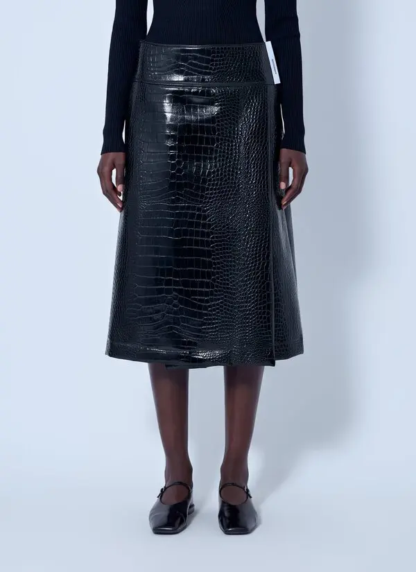 Sportmax Aquile Embossed Midi Skirt