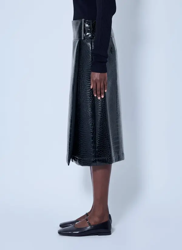 Sportmax Aquile Embossed Midi Skirt