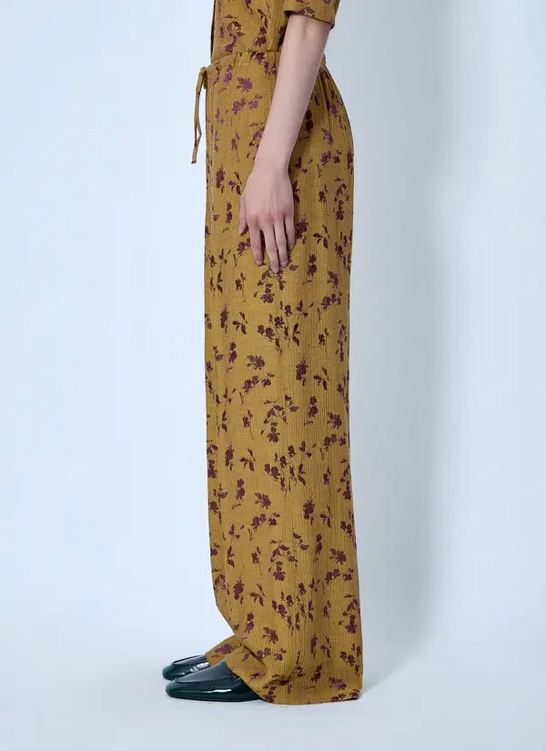 Dries Van Noten Floral Wide-leg Trousers - Yellow