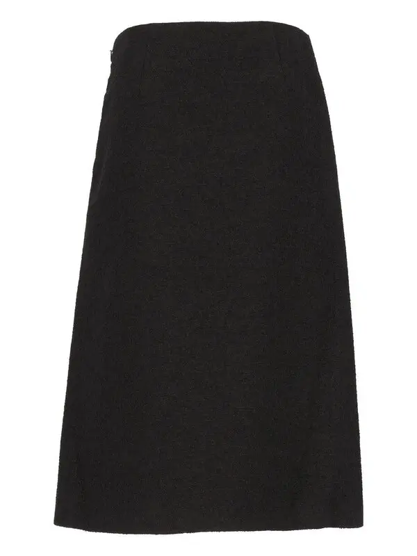 Fendi Bouclé Wool Skirt - Black