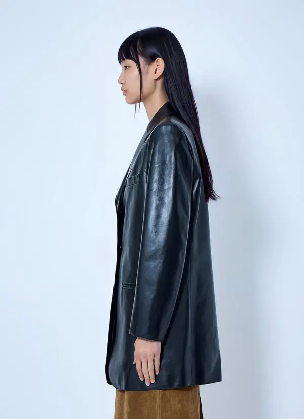 JIL SANDER Single-breasted Leather Blazer