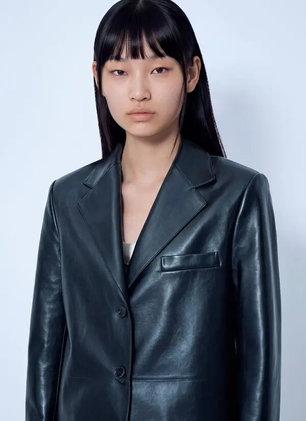 JIL SANDER Single-breasted Leather Blazer