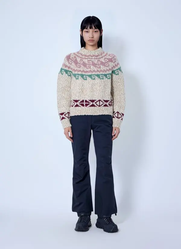 Moncler Geometric Jacquard Wool Blend Jumper