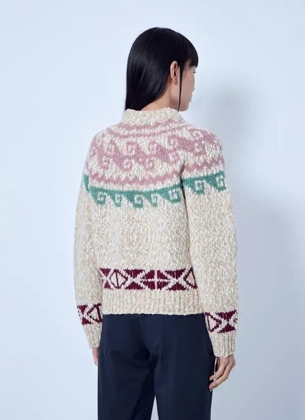 Moncler Geometric Jacquard Wool Blend Jumper