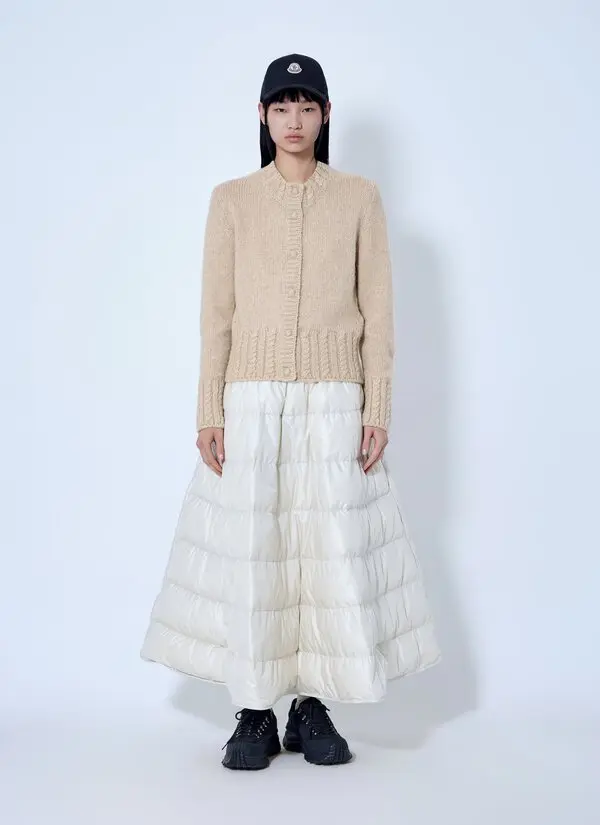 Moncler Ribbed Cardigan In Wool Blend