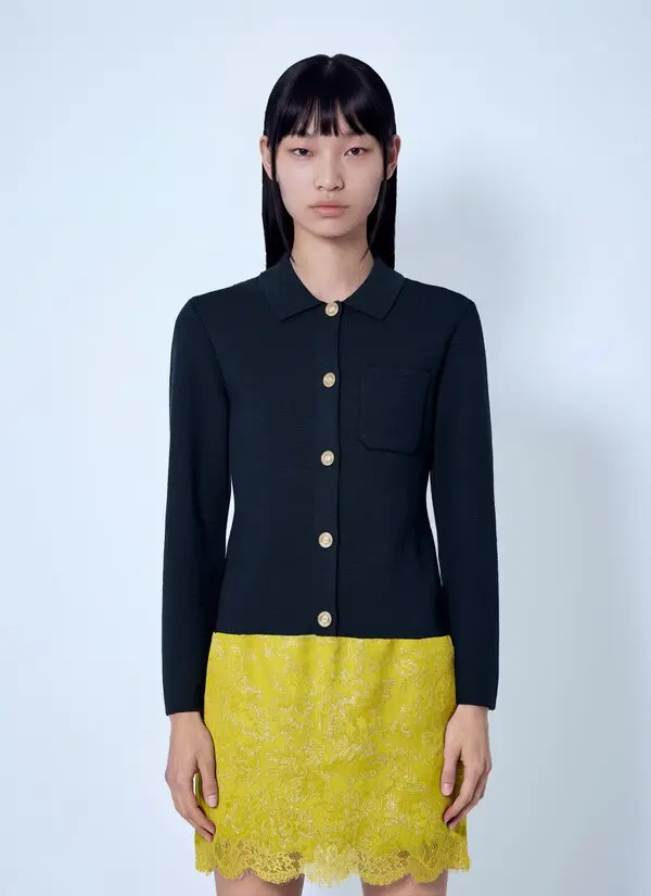 Saint Laurent Wool Polo Cardigan